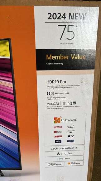 LG 75" 75UT75 UHD 4K SMART TV IN BOX - Earl's Auction Company