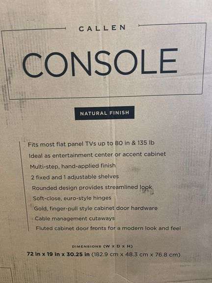 AS IS - CALLEN 72" CONSOLE IN BOX - Earl's Auction Company