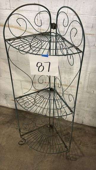 METAL 3-TIER FOLDING CORNER RACK - Earl's Auction Company
