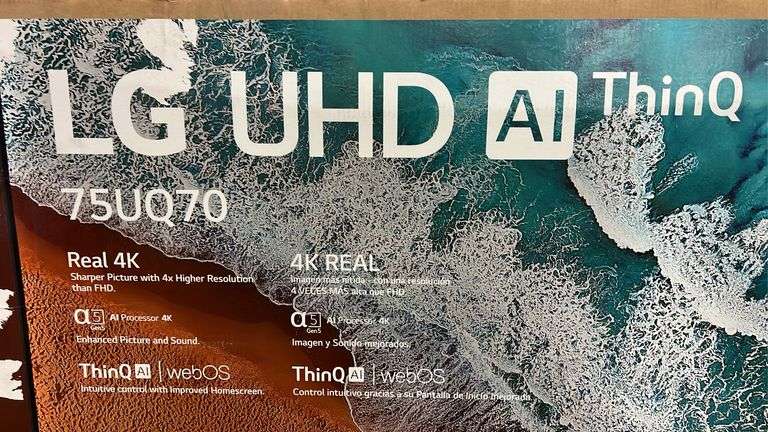 LG 75" 75UQ70 UHD AI SMART TV IN BOX - Earl's Auction Company