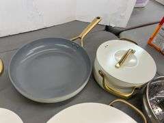 11PC CERAMIC COOKWARE SET - CREAM - Earl's Auction Company
