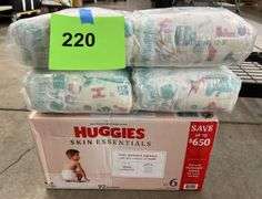 BOX OF DIAPERS & (2) PACKS - SIZE 6 - Earl's Auction Company