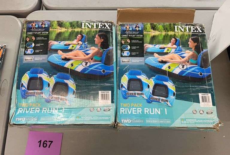 AS IS - (2) INTEX 2PC RIVER RUN FLOATS IN BOXES - Earl's Auction Company