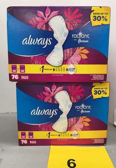 (2) BOXES OF ALWAYS PADS - Earl's Auction Company