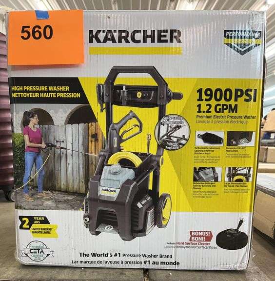 KARCHER PREMIUM ELECTRIC PRESSURE WASHER IN BOX - Earl's Auction Company