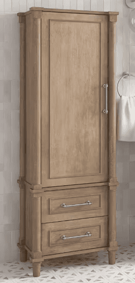 ABERDEEN ANTIQUE OAK FREESTANDING LINEN CABINET IN BOX - Earl's Auction ...