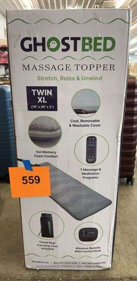 GHOSTBED TWIN XL MASSAGE TOPPER IN BOX - Earl's Auction Company
