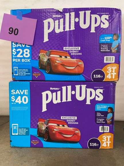 (2) BOXES OF HUGGIES PULL UPS DIAPERS - SIZE 3T/4T - Earl's Auction Company