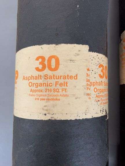 (2) ROLLS OF ASPHALT SATURATED ORGANIC FELT - Earl's Auction Company