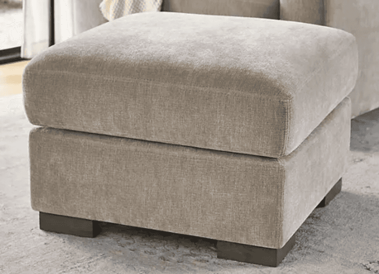 HARRISON FABRIC OTTOMAN IN BOX - TRUFFLE - Earl's Auction Company