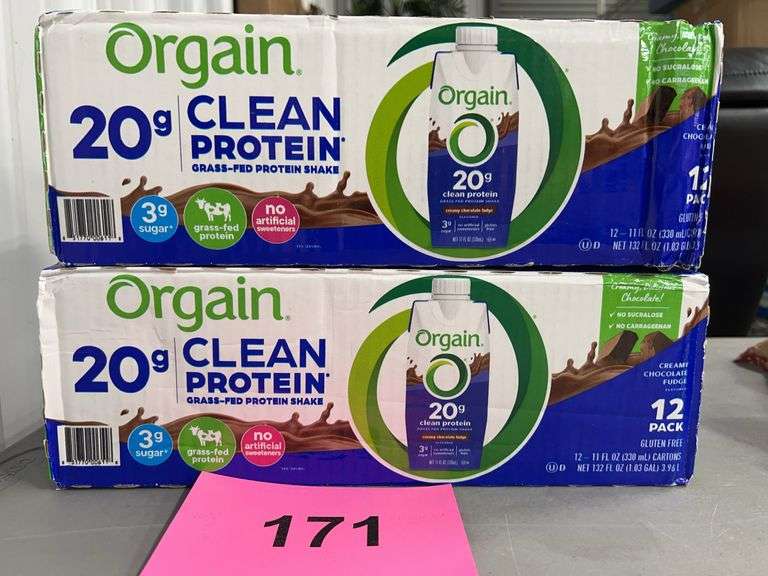 (2) BOXES OF ORGAIN PROTEIN SHAKES - Earl's Auction Company