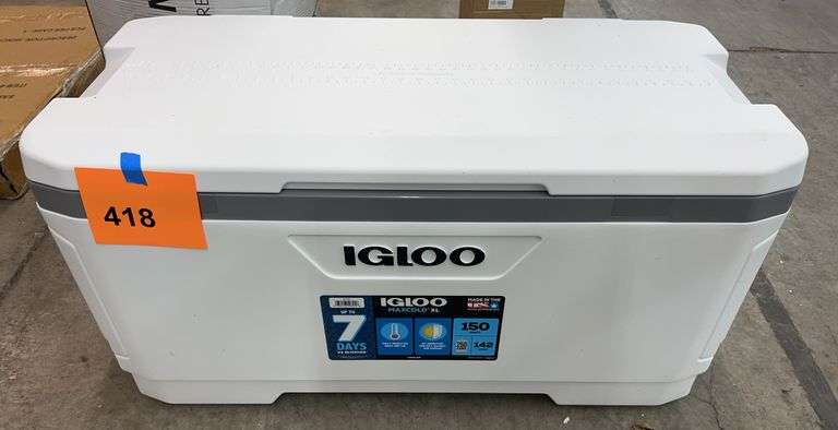 IGLOO MAXCOLD XL 150QT COOLER - WHITE - Earl's Auction Company