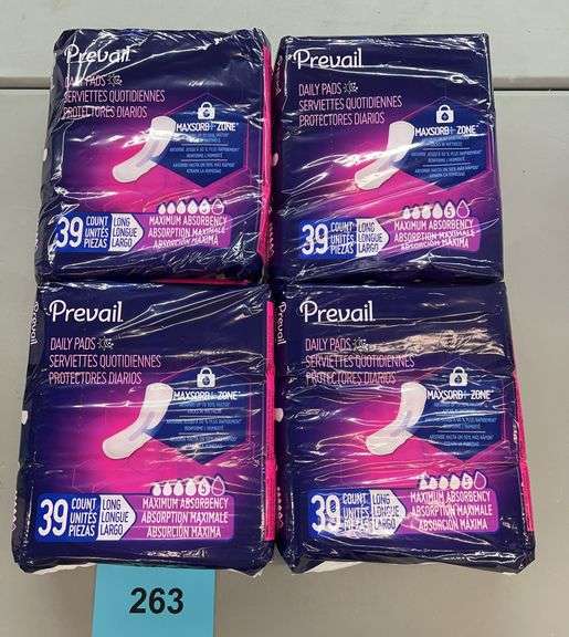 (4) PACKS OF PREVAIL DAILY PADS - Earl's Auction Company