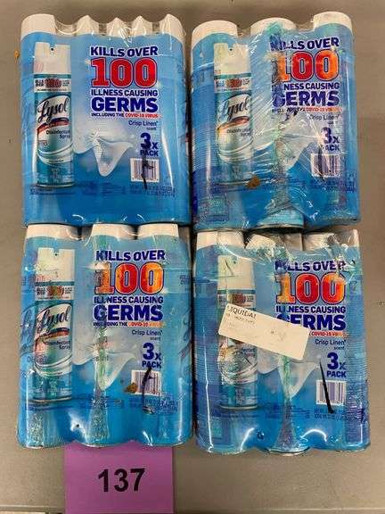(4) PACKS OF LYSOL DISINFECTANT SPRAY - Earl's Auction Company