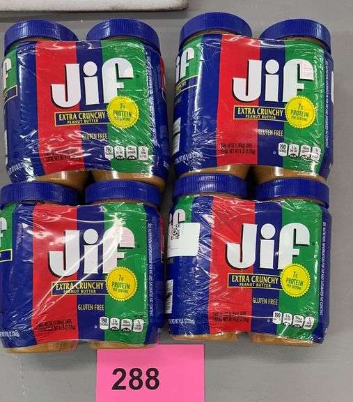 (8) JARS OF JIF EXTRA CRUNCHY PEANUT BUTTER - Earl's Auction Company