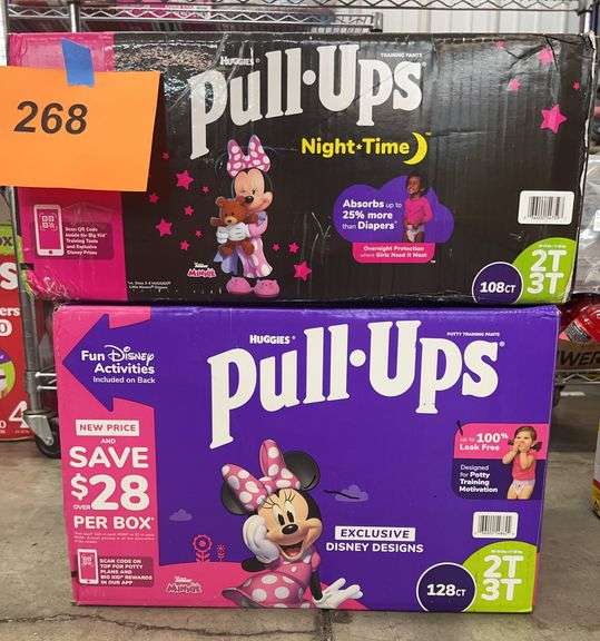 (2) BOXES OF HUGGIES PULL UPS DIAPERS - SIZE 2T/3T - Earl's Auction Company