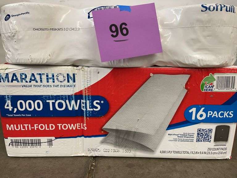 BOX OF PAPER TOWELS & PACK OF TOILET PAPER - Earl's Auction Company