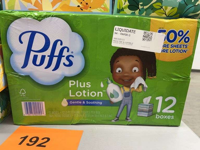 PACK OF FACIAL TISSUES & (12) BOXES - KLEENEX & PUFFS - Earl's Auction ...