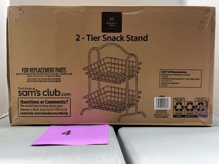2 TIER SNACK STAND IN BOX - Earl's Auction Company
