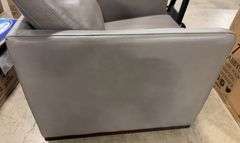 COLE & RYE FARMHOUSE LEATHER SWIVEL ACCENT CHAIR - GREY - Earl's ...