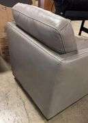 COLE & RYE FARMHOUSE LEATHER SWIVEL ACCENT CHAIR - GREY - Earl's ...