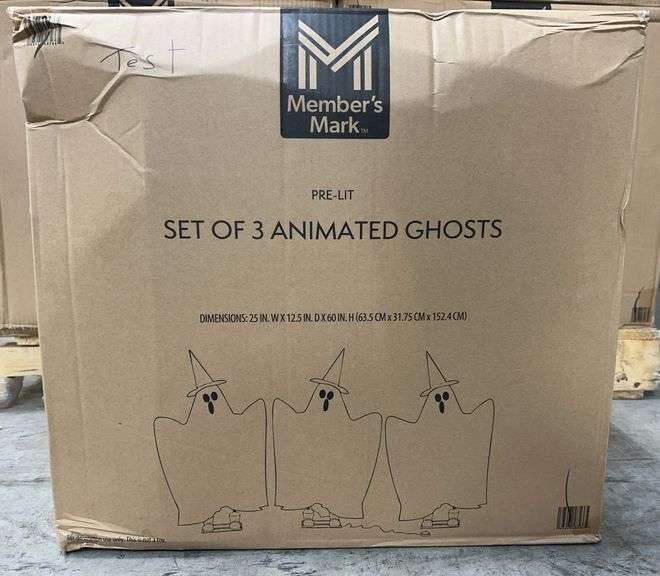 PRE LIT 3PC ANIMATED GHOSTS IN BOX - Earl's Auction Company