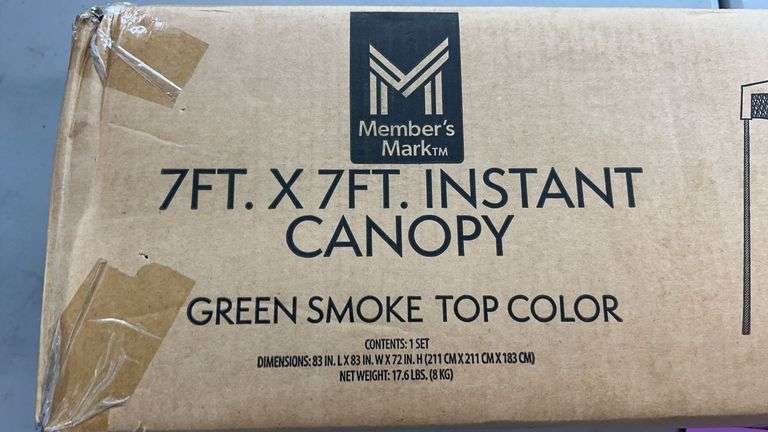 7FTx7FT INSTANT CANOPY IN BOX - GREEN SMOKE - Earl's Auction Company