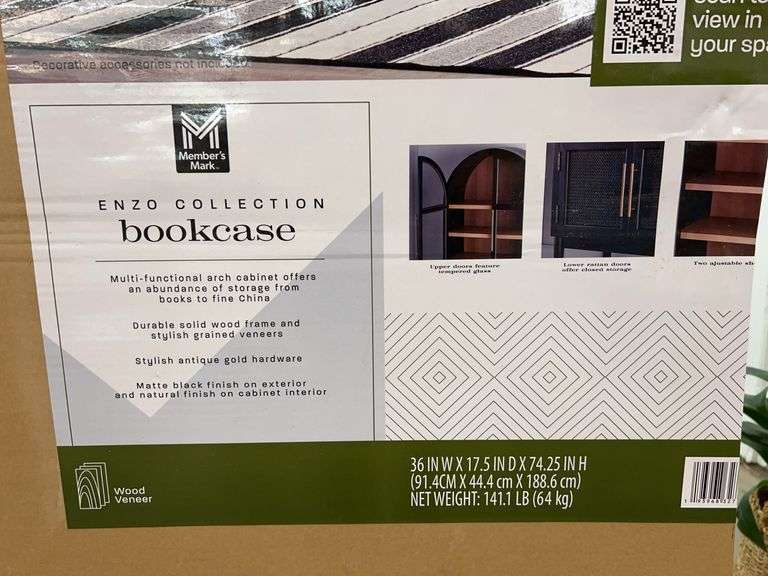 AS IS - (2) ENZO COLLECTION BOOKCASES IN BOXES - BLACK - Earl's Auction ...