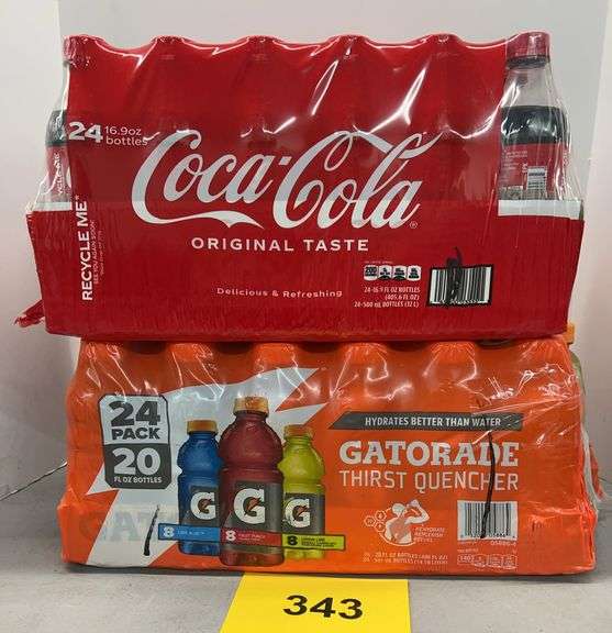 (2) PACKS OF DRINKS - GATORADE & COCA COLA - Earl's Auction Company