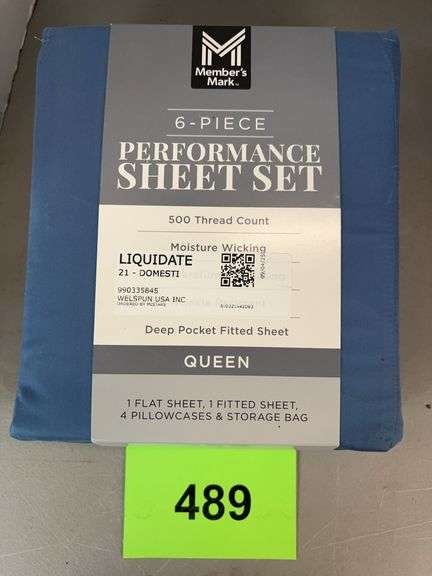 QUEEN 6PC PERFORMANCE SHEET SET - BLUE - Earl's Auction Company