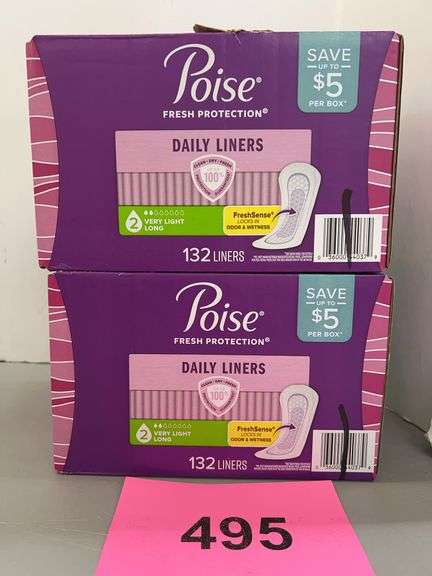 (2) BOXES OF POISE PADS - Earl's Auction Company