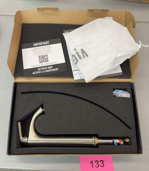 VIGO VESSEL BATHROOM FAUCET IN BOX - NICKEL - Earl's Auction Company