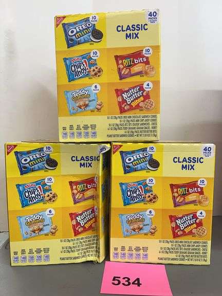 (3) BOXES OF NABISCO CLASSIC MIX SNACKS - Earl's Auction Company