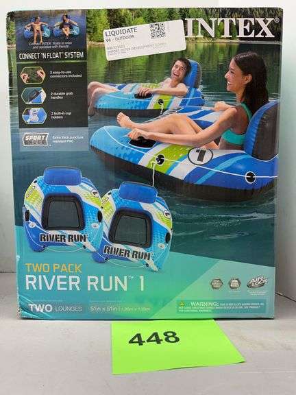 INTEX 2PC RIVER RUN 1 POOL LOUNGES IN BOX - Earl's Auction Company
