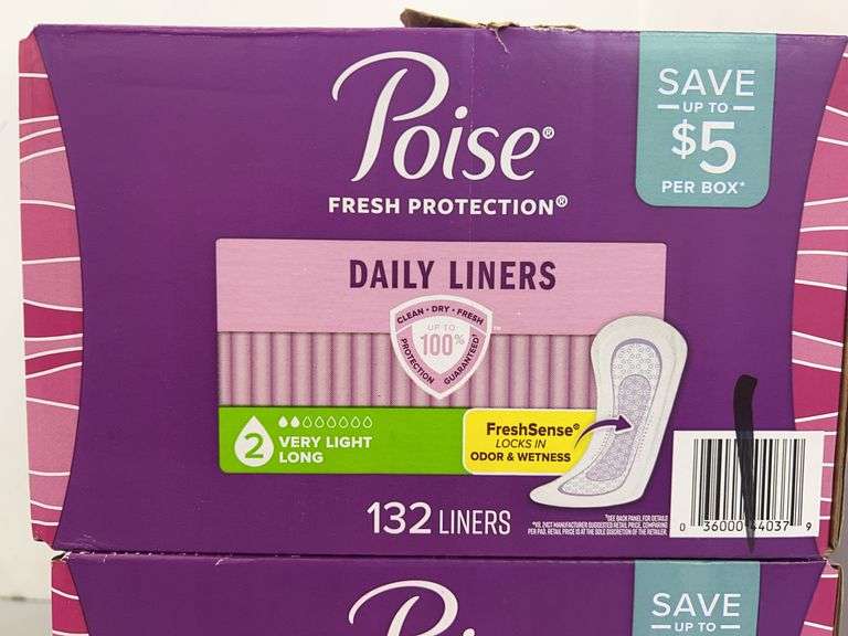 (2) BOXES OF POISE PADS - Earl's Auction Company