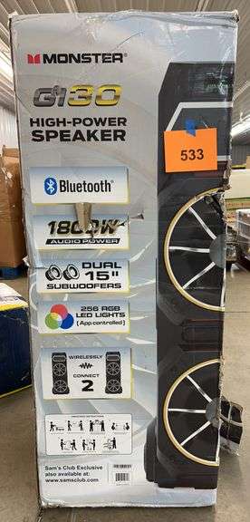 MONSTER GI30 PORTABLE WIRELESS SPEAKER IN BOX - Earl's Auction Company