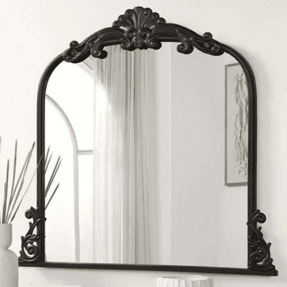 AZALEA PARK FILIGREE MANTLE MIRROR IN BOX - BLACK - Earl's Auction Company