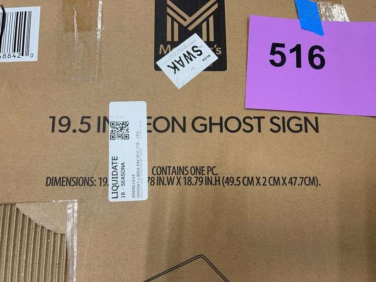 19.5" NEON GHOST SIGN IN BOX - Earl's Auction Company