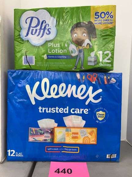 (2) PACKS OF FACIAL TISSUES - KLEENEX & PUFFS - Earl's Auction Company