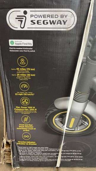 SEGWAY MAX G2 ELECTRIC SCOOTER IN BOX - Earl's Auction Company