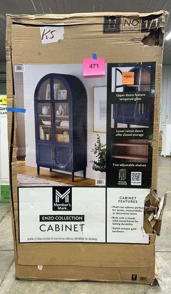AS IS - ENZO COLLECTION CABINET IN BOX - BLUE - Earl's Auction Company