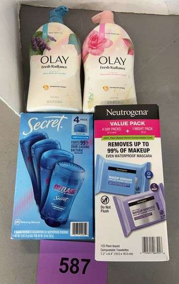 4PC HYGIENE LOT - OLAY, SECRET & NEUTROGENA - Earl's Auction Company