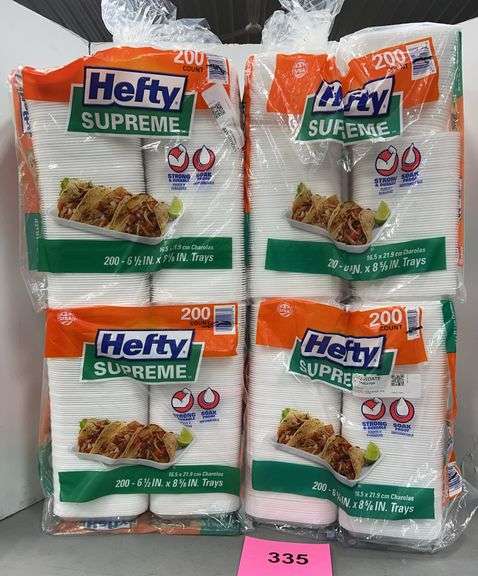 (4) PACKS OF HEFTY FOAM TRAYS - Earl's Auction Company