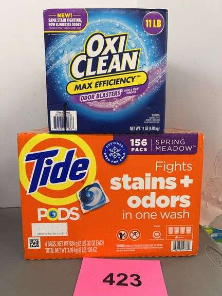 2PC LAUNDRY LOT - OXI CLEAN & TIDE PODS - Earl's Auction Company