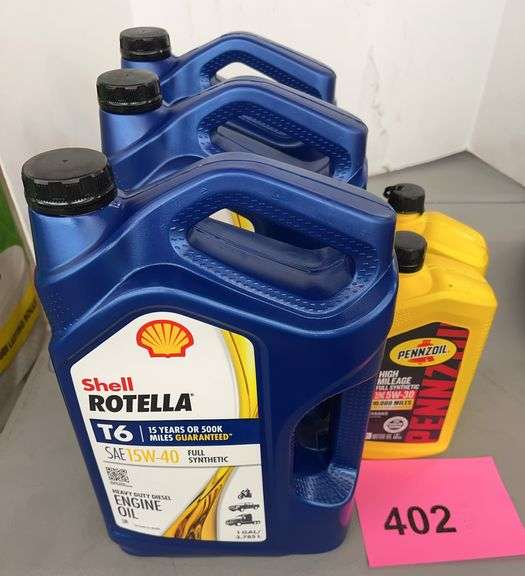 5PC OIL LOT - DIESEL ENGINE OIL & MOTOR OIL - Earl's Auction Company