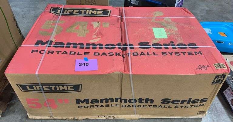 LIFETIME 54" MAMMOTH PORTABLE BASKETBALL SYSTEM IN BOX - Earl's Auction ...