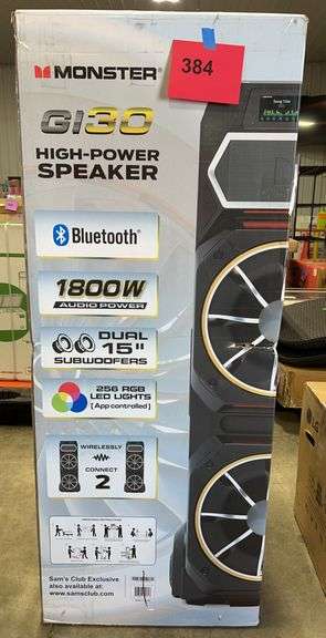MONSTER GI30 HIGH POWER SPEAKER IN BOX - Earl's Auction Company
