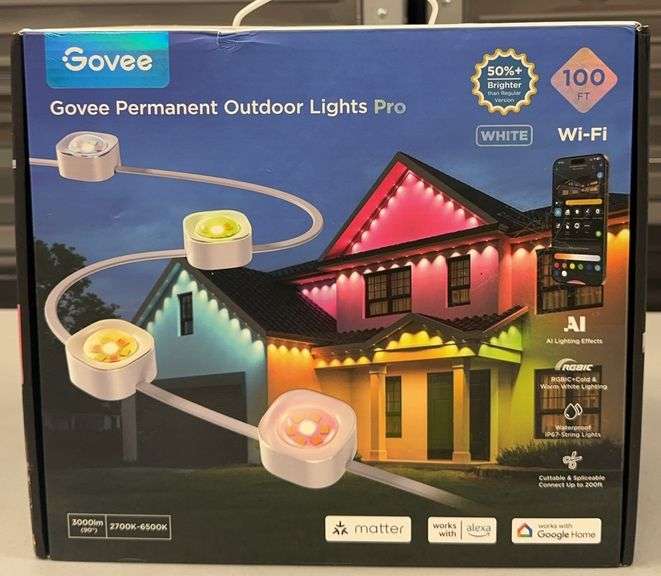 NEW GOVEE PERMANENT OUTDOOR LIGHTS PRO IN BOX - WHITE - Earl's Auction ...