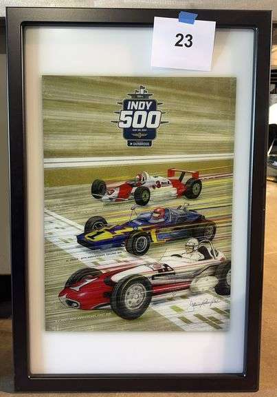 FRAMED INDY 500 PROGRAM POSTER - Earl's Auction Company