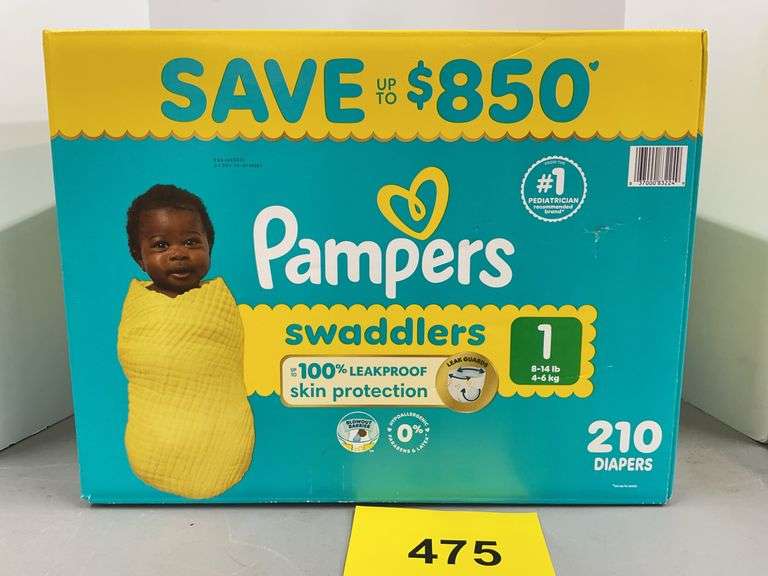 BOX OF PAMPERS DIAPERS - SIZE 1 - Earl's Auction Company